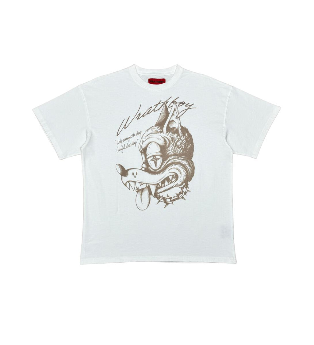 WRATHBOY WOLF HEAD GOTHIC TEE (OFF WHITE) – The Shop 147