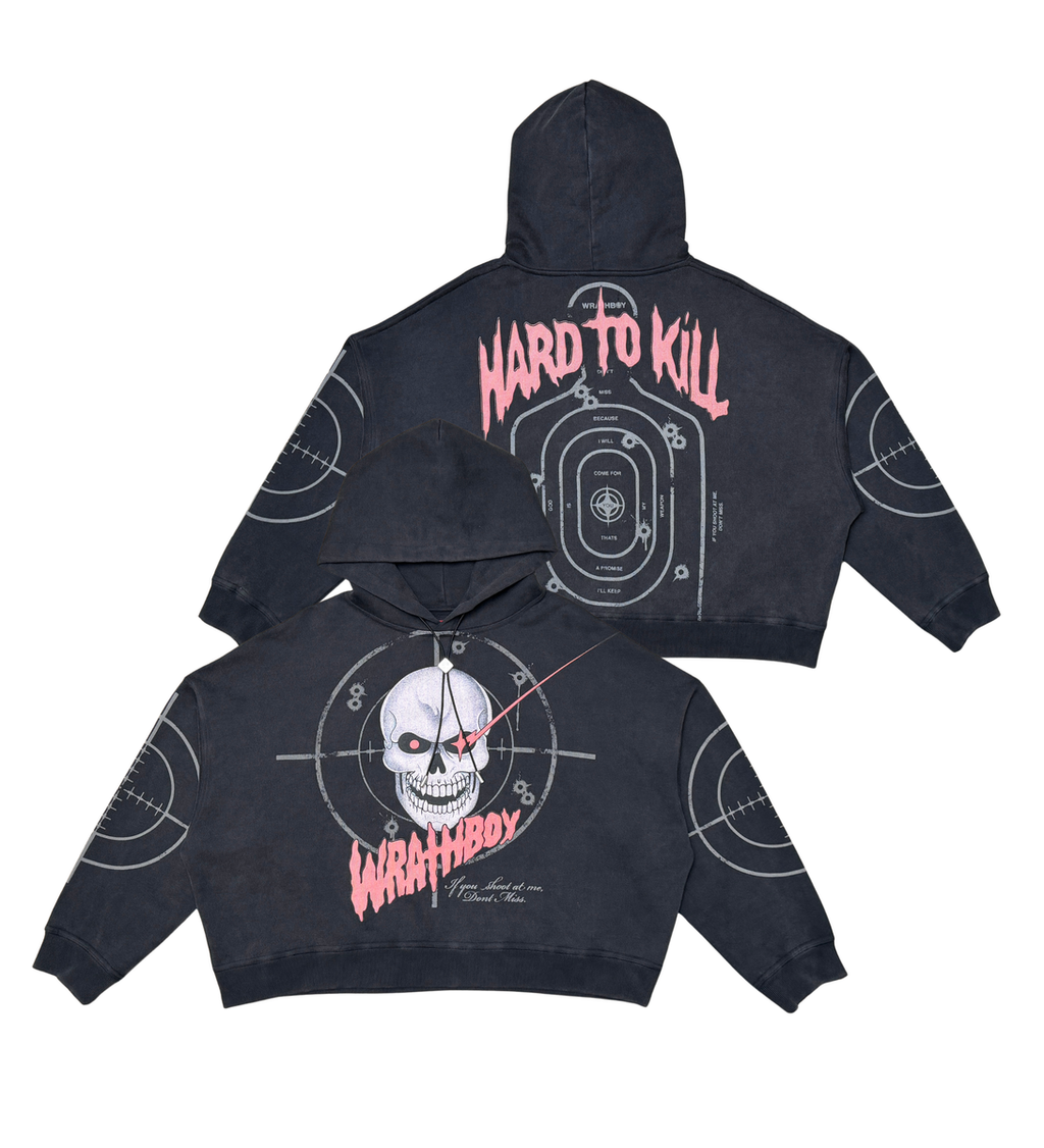 Wrathboy HARD TO KILL SKULL CROPPED HOODIE (BLACK) – The Shop 147