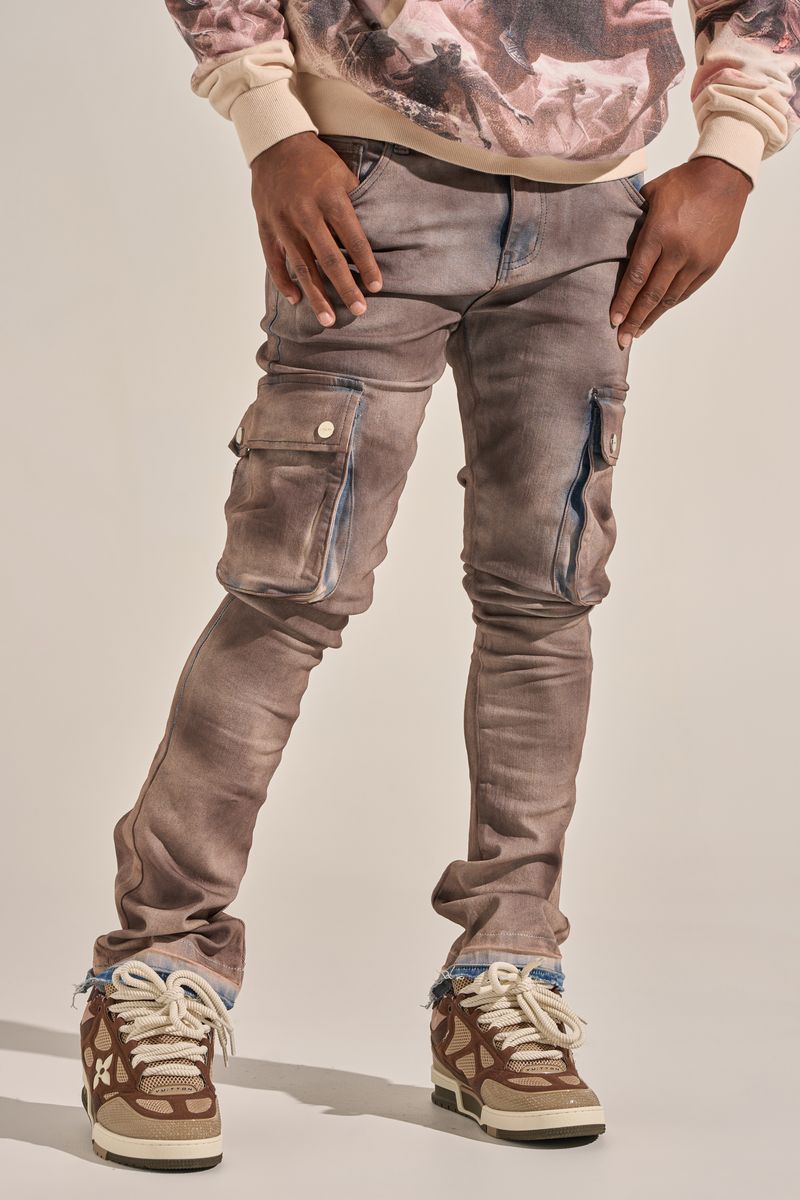 PHEELINGS "BUILT TO HEAL" CARGO STACK DENIM (FADED MAROON) – The Shop 147